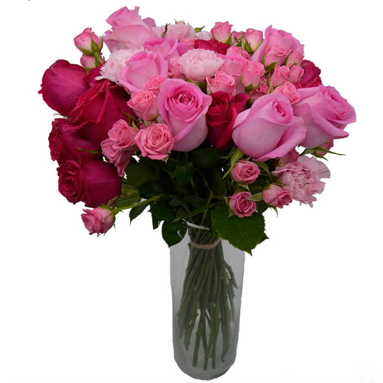 Pink Roses Mix Bouquet - LIFE IN BLOOM
